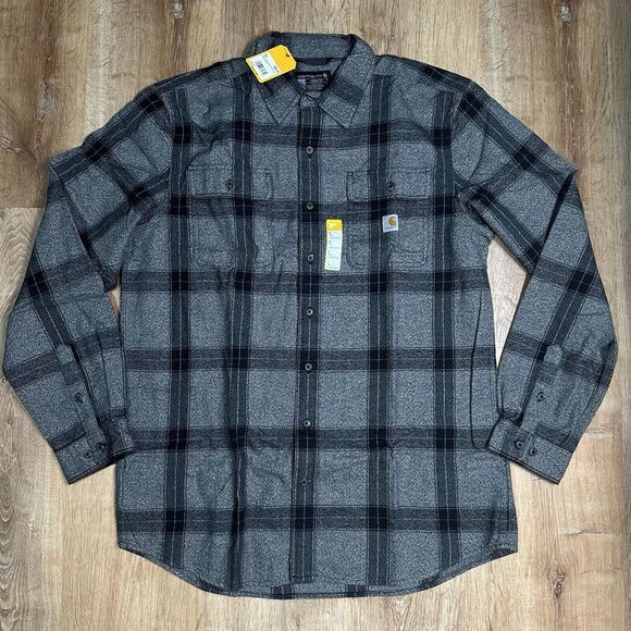 Carhartt | Shirts | New Carhartt Flannel Shirt Mens Large Tall Lt Loose ...